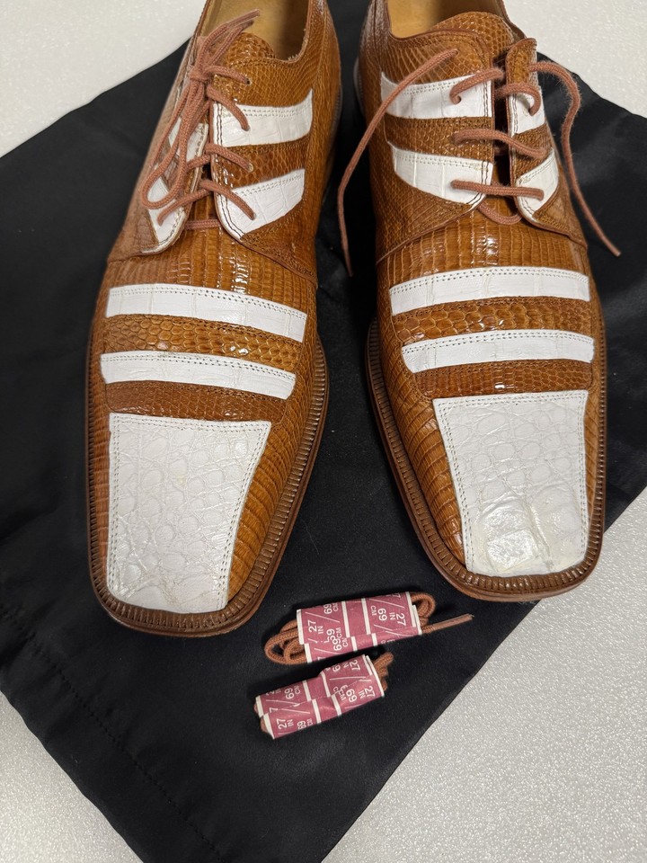 David Eden Shoes Mens Size 9 Genuine Crocodile Lizard Exotic Dress ...