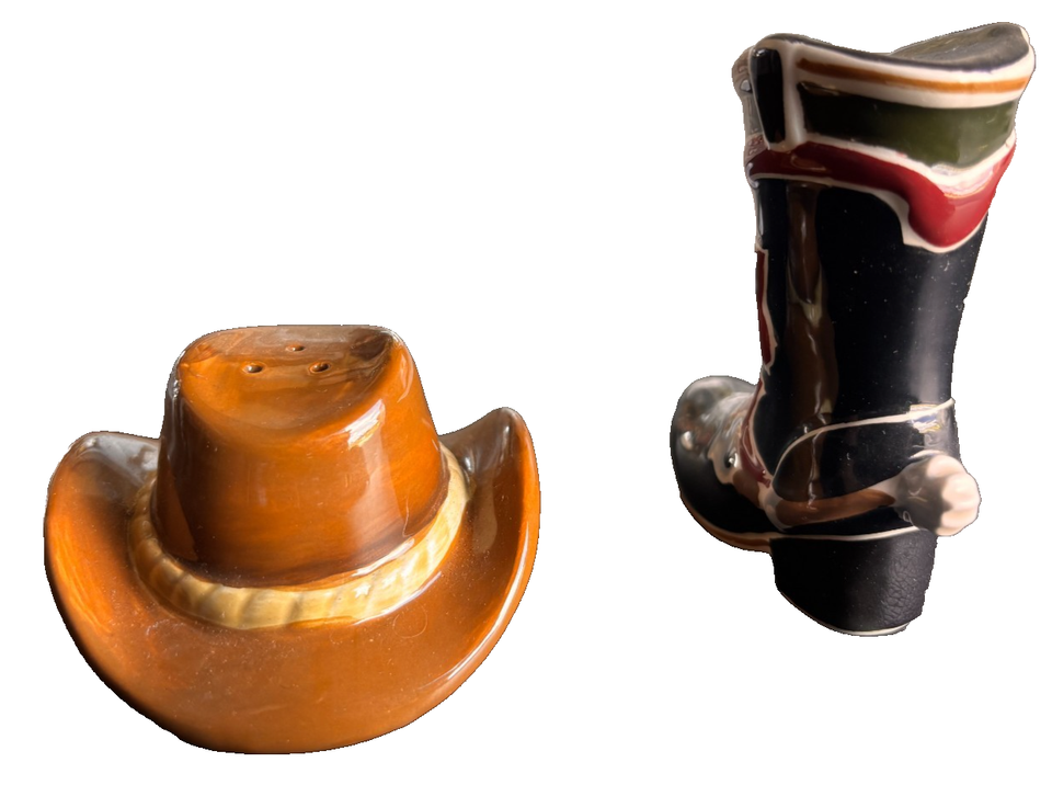 Cracker Barrel Cowboy Hat Western Boot Salt & Pepper Shakers ...