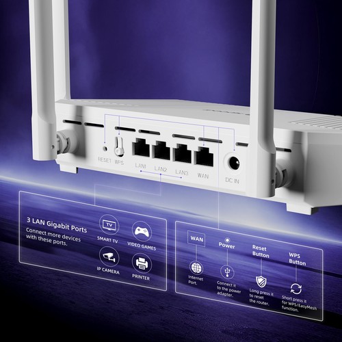 AX1500 WiFi 6 Router Dual Band Wireless Internet Router, Wireless Speed ...