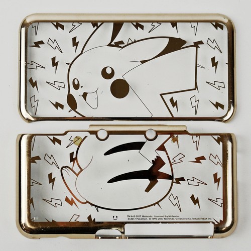 Nintendo 2DS XL Pikachu Pokemon Gold Clear Hard Shell Case OEM Hori ...