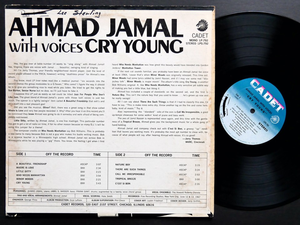 AHMAD JAMAL Cry Young LP CADET RECORDS LPS-792 US 1967 ST JAZZ | eBay
