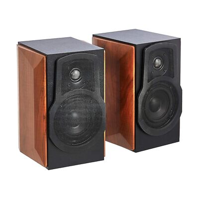Passive Bookshelf Speakers Pair 50W Stereo Loudspeakers 50-20kHz Home ...