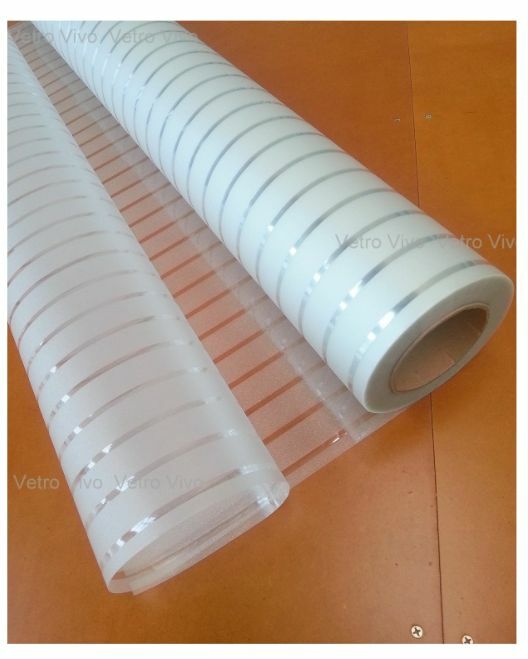 90 CM x 1 M - FROSTED LINE Glueless / Reapply Static Window Glass Film ...