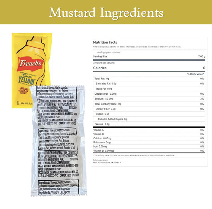 French's Classic Yellow Mustard Packets - .25 oz. 25 Pack. (Buy More ...