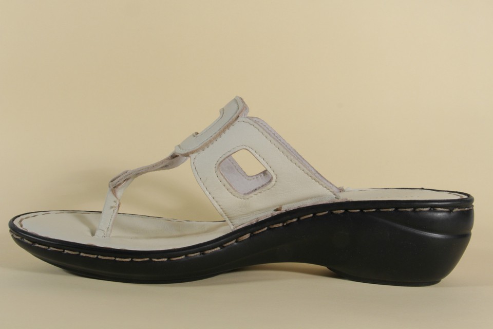 Rizzoli Toe Sandal Flip Flops Mules Sandals Beige Leather New | eBay