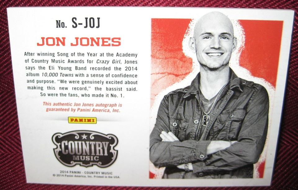 2014 PANINI COUNTRY MUSIC AUTOGRAPH #S-JOJ JON JONES BRONZE 365/394 | eBay