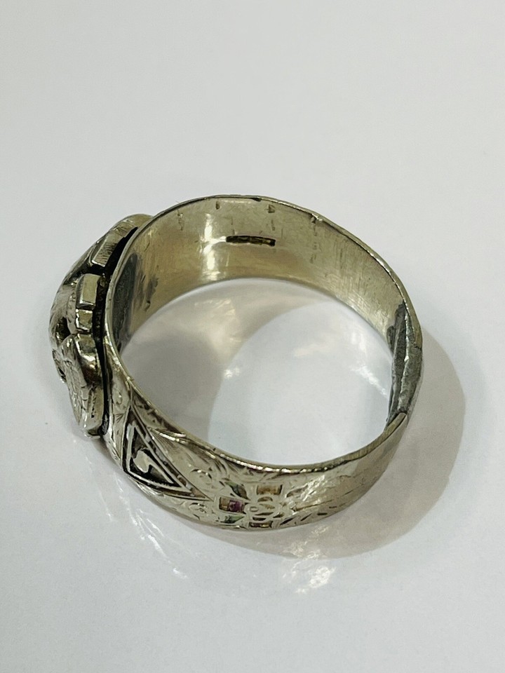 Vintage Masonic Scottish Rite 32nd Degree Ring 14k White Gold Size 12.5 ...