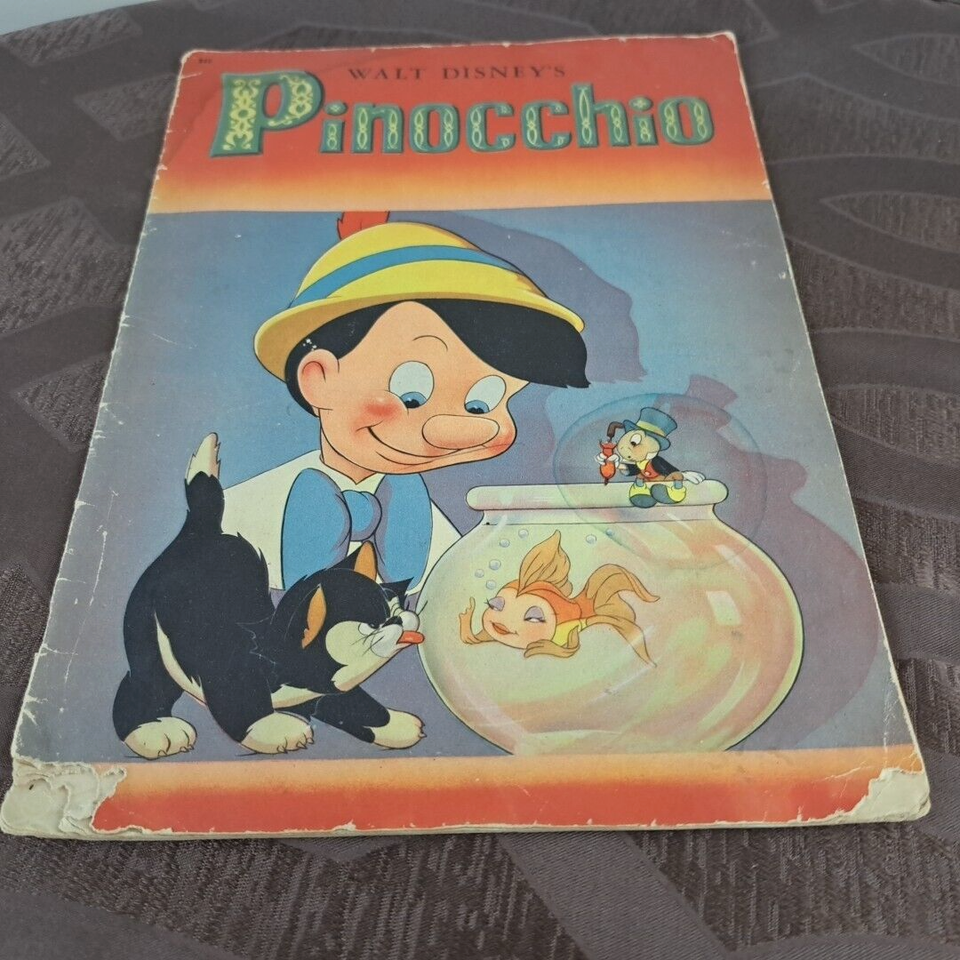 1940 Walt Disney's PINOCCHIO Large Format Movie Adaptation Storybook ...