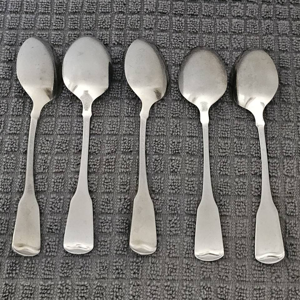 Oneida AMERICAN COLONIAL Teaspoons Set Of 5 STAINLESS Flatware Cube | eBay