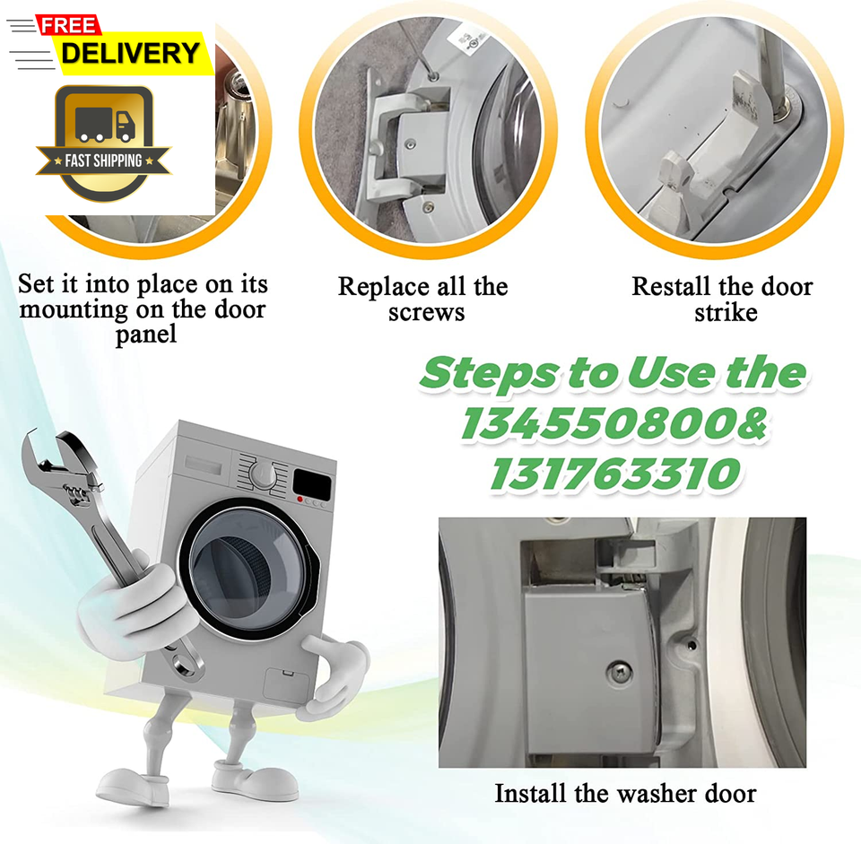 Washer Door Hinge for Front Load 134550800 131763310 Kit Replacement ...