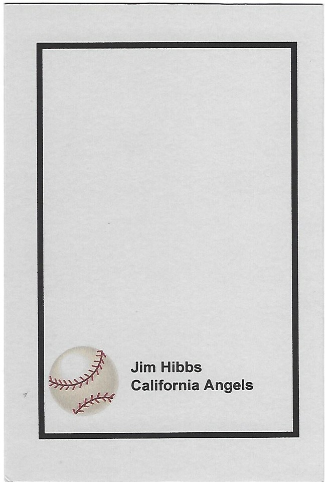 Autographed/Signed 4x6 Postcard-Jim Hibbs California Angels | eBay