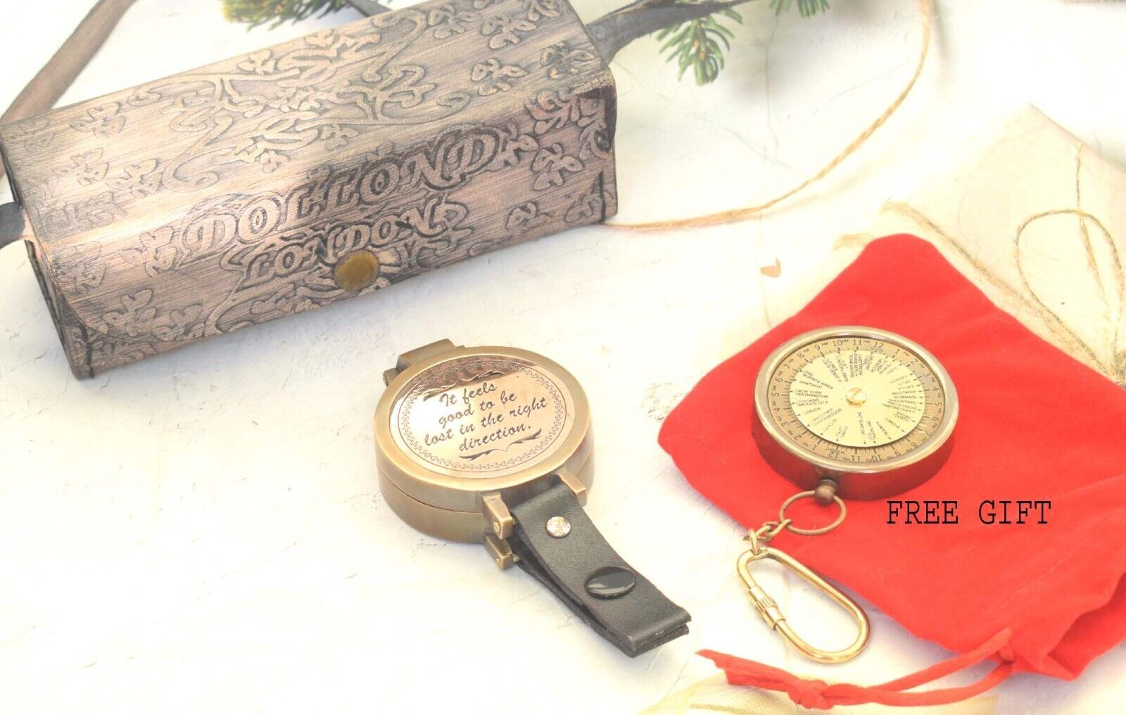 Maritime Vintage Directional Compass, Nautical Handmade Antique Brass ...