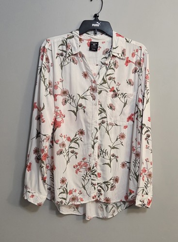 George Beautiful Long Sleeve Floral Botton Up Blouse Size XL 16/18 | eBay