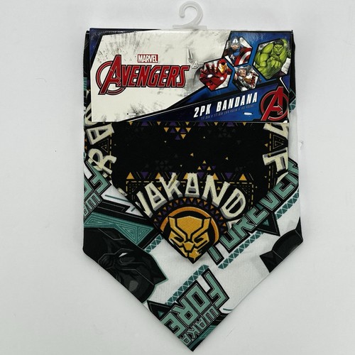 Marvel Avengers 2 pack Bandana 17.5” x 17.5” Wakanda Forever Black ...
