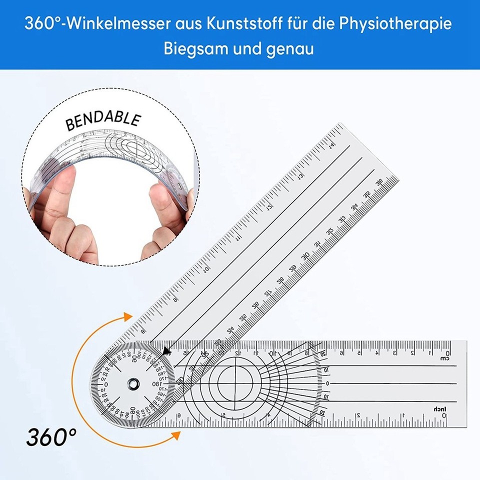 4 Pieces Goniometer Physiotherapy 360 Degree Rotation Protractor3437 ...
