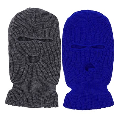 2PCS Knitted Full Face Cover 3 Hole Mask Balaclava Face Cover Men and ...