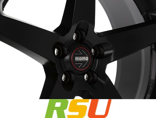 Momo Five black matt polish 8.5x19" ET38 LK5 112 ML 79.6 Alufelgen 19 ...