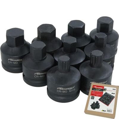 Neilsen Impact Spline And Allen Key Hex Bit Socket Set H14-H24 M16-M18 ...