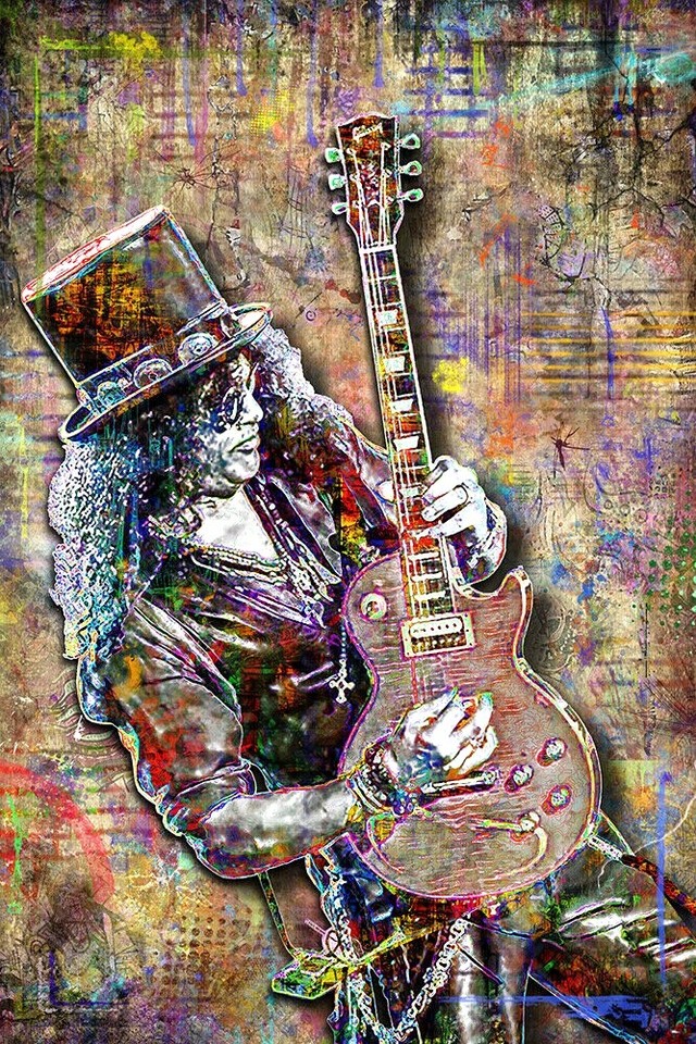 Guns N Roses Slash 8x10in Poster, SLASH Tribute Art Print 3 Free ...