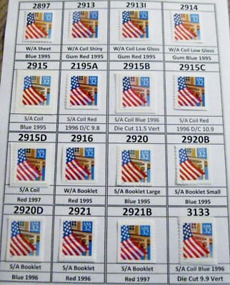 Flag Over Porch Complete Set of 16 Different Scott's Range from 2897 to ...