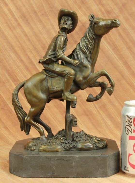 Frederic REMINGTON Bronze Cowboy Stallion Horse Sculpture Signed ...