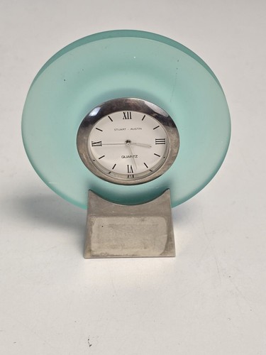 Stuart - Austin Green Acrylic & Chrome Mini Quartz Table Clock ...