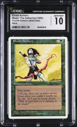 MTG Magic ALTERNATE 4th Edition Fourth CGC 10 **** ELVISH ARCHERS | eBay