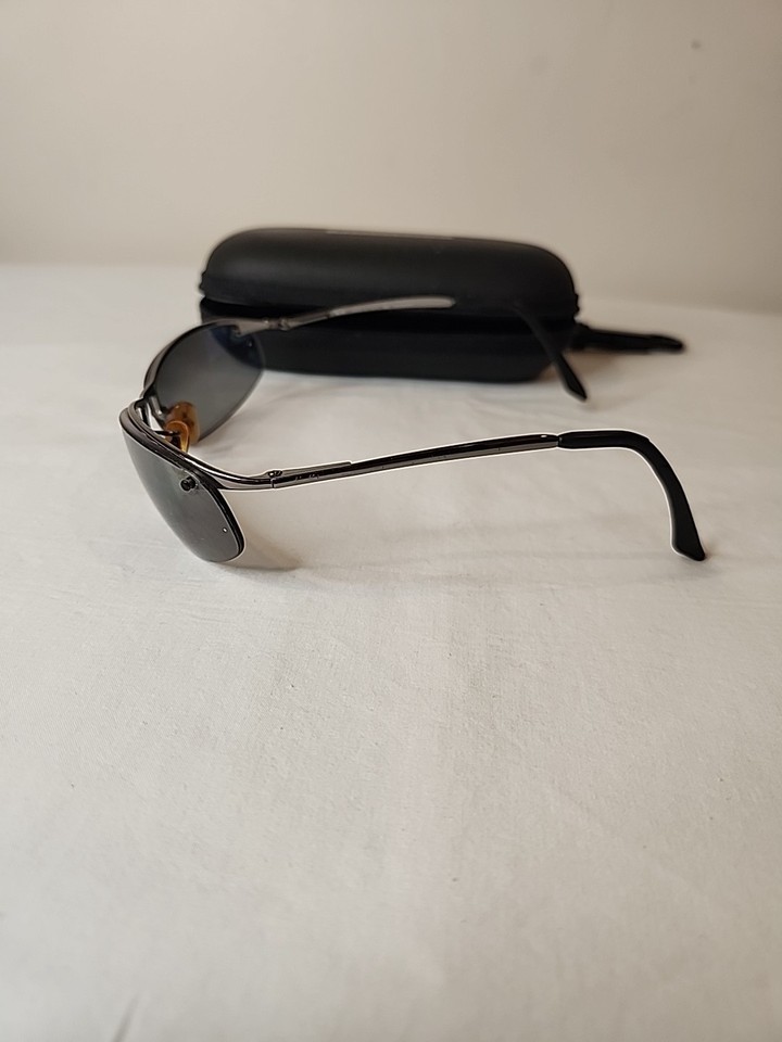 Ray-Ban RB 3179 TOP BAR 004/82 Polarized Gunmetal Half Rim Wrap ...