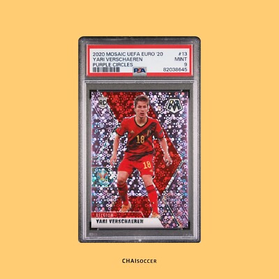 2020-21 Panini Mosaic UEFA Euro YARI VERSCHAEREN RC Purple Circles 47/ ...