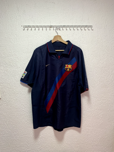 FC Barcelona 2002 03 Nike Away Soccer Jersey Men's Sz XL Blue | eBay