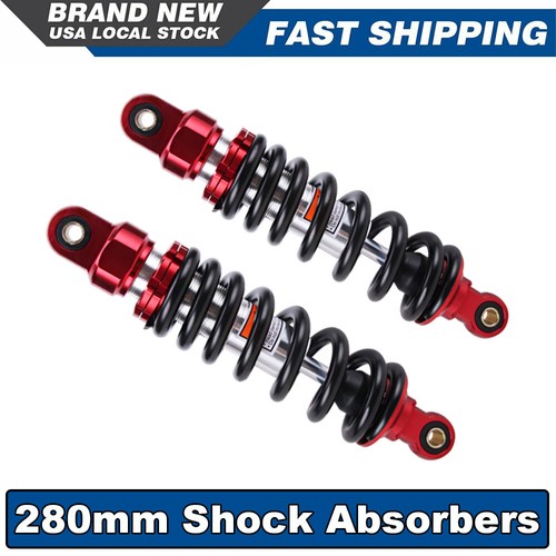 Pair 11'' 280mm Motorcycle Rear Air Shock Absorber Suspension For Honda ...