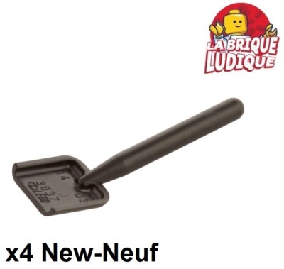 Lego 4x Minifig utensil pelle shovel outil tool chantier noir/black ...
