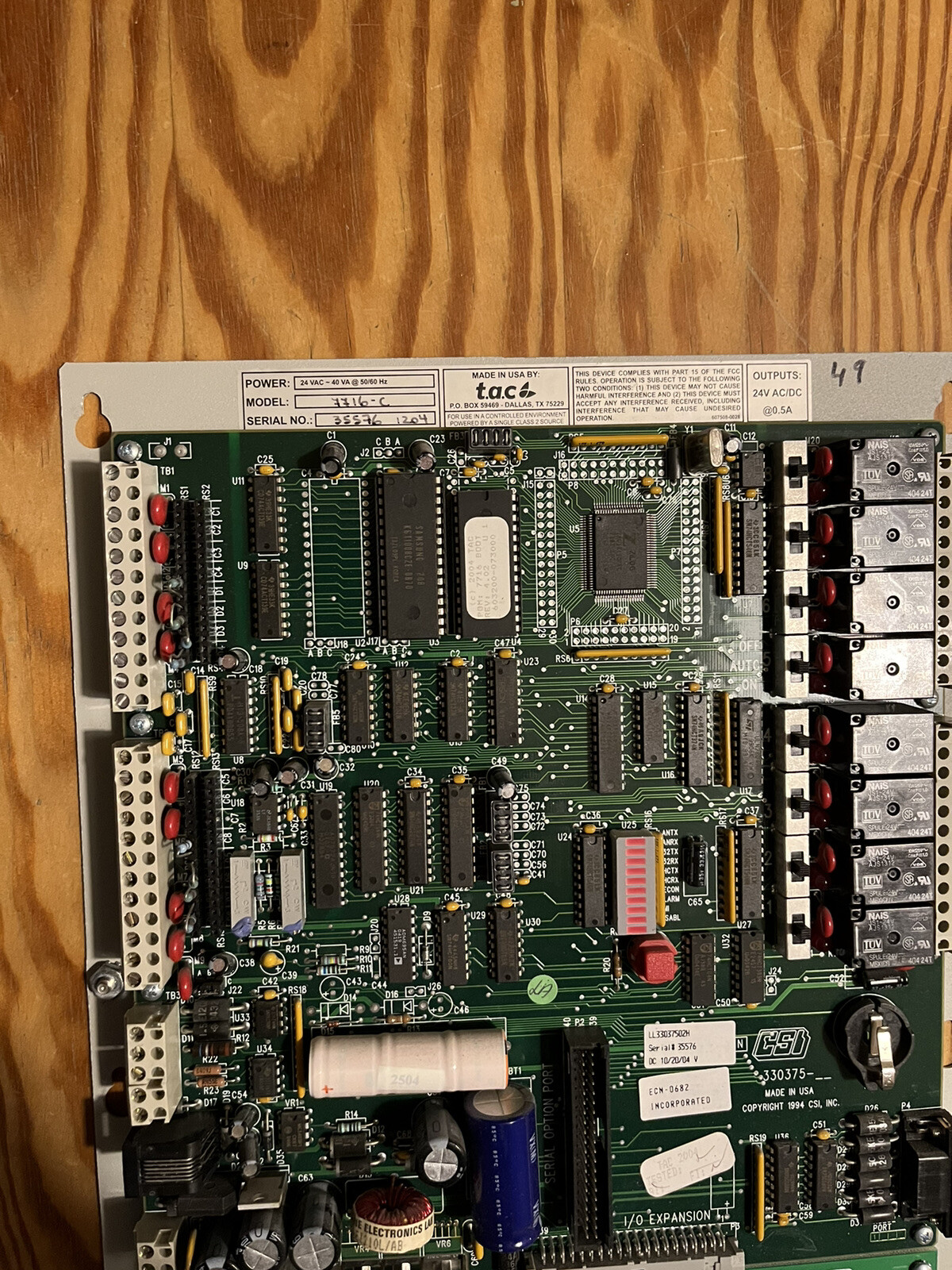 CSI/TAC 7716 PCU Controller With Expansion Board 8UI 4AO | eBay