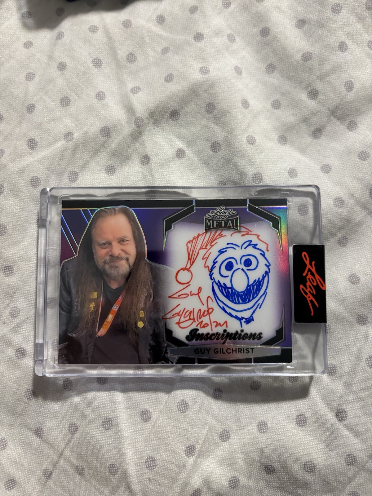 2024 Leaf Metal Holiday Guy Gilchrist Sesame Street Grover Purple Auto ...