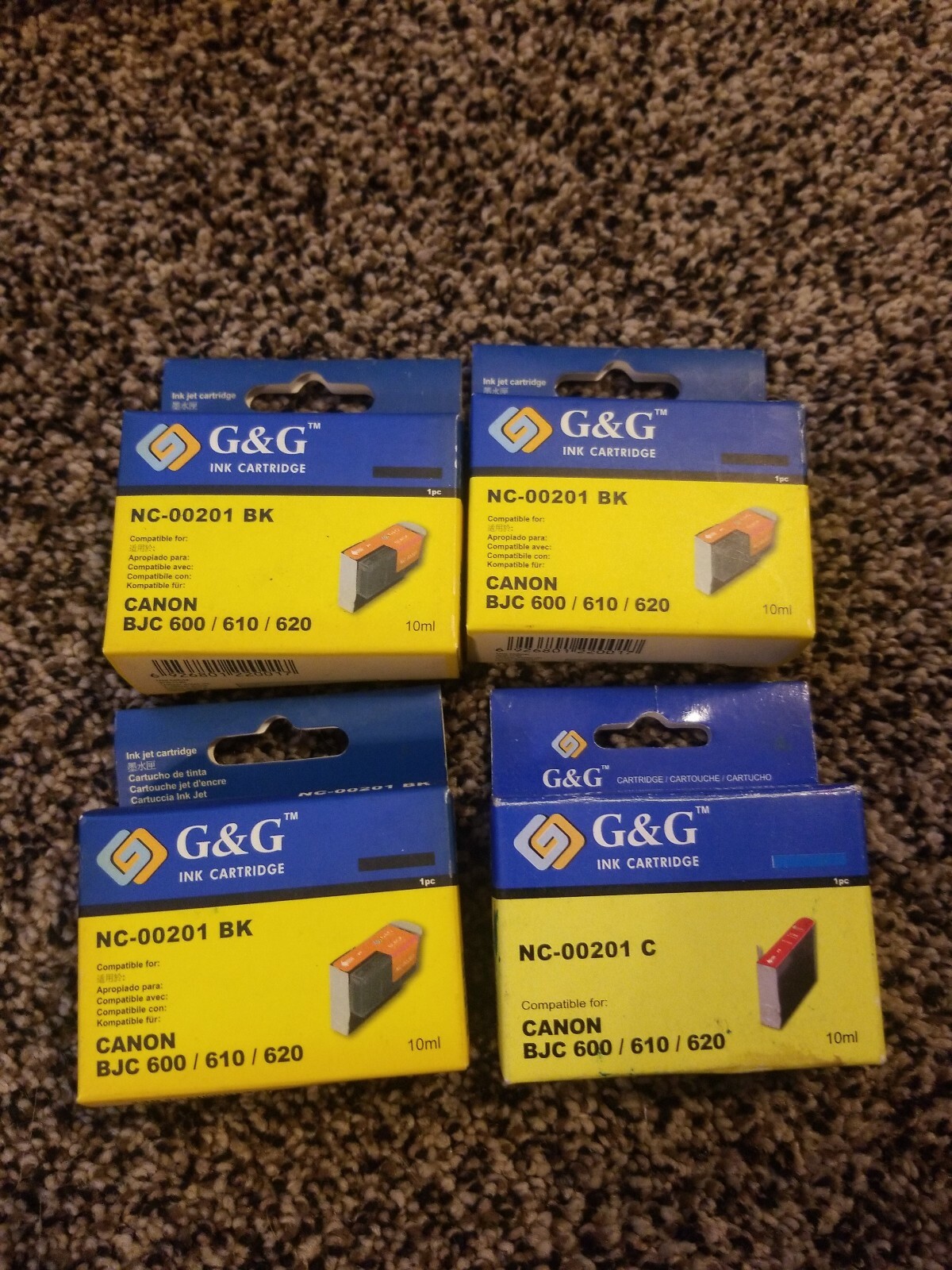 4× Generic Black ×3, Cyan ×1 Ink Cartridges Canon BJC-600 / 610/ 620 ...