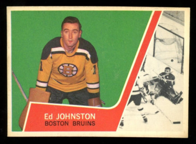 1963-64 TOPPS NHL HOCKEY #2 ED Johnston RC EX Boston Bruins Rookie NM ...