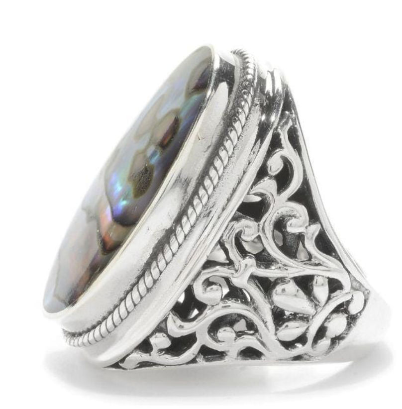 Samuel B Behnam Large Ascension Paua Gemstone Ring Sterling 56768R ...