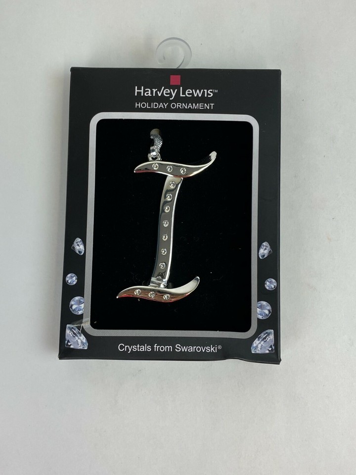Harvey Lewis Swarovski Silver Monogram Holiday Christmas Ornament ...
