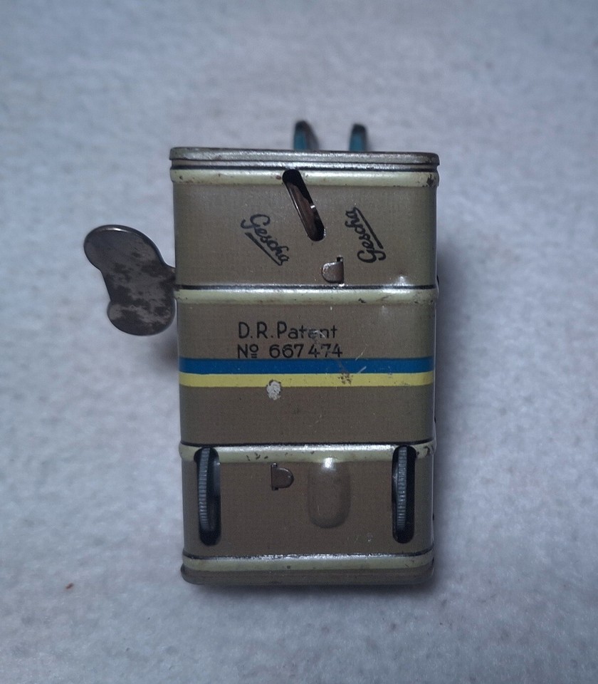 Vintage Gescha Tin Bellhop Suitcase Wind-Up Germany Works Painted Face ...
