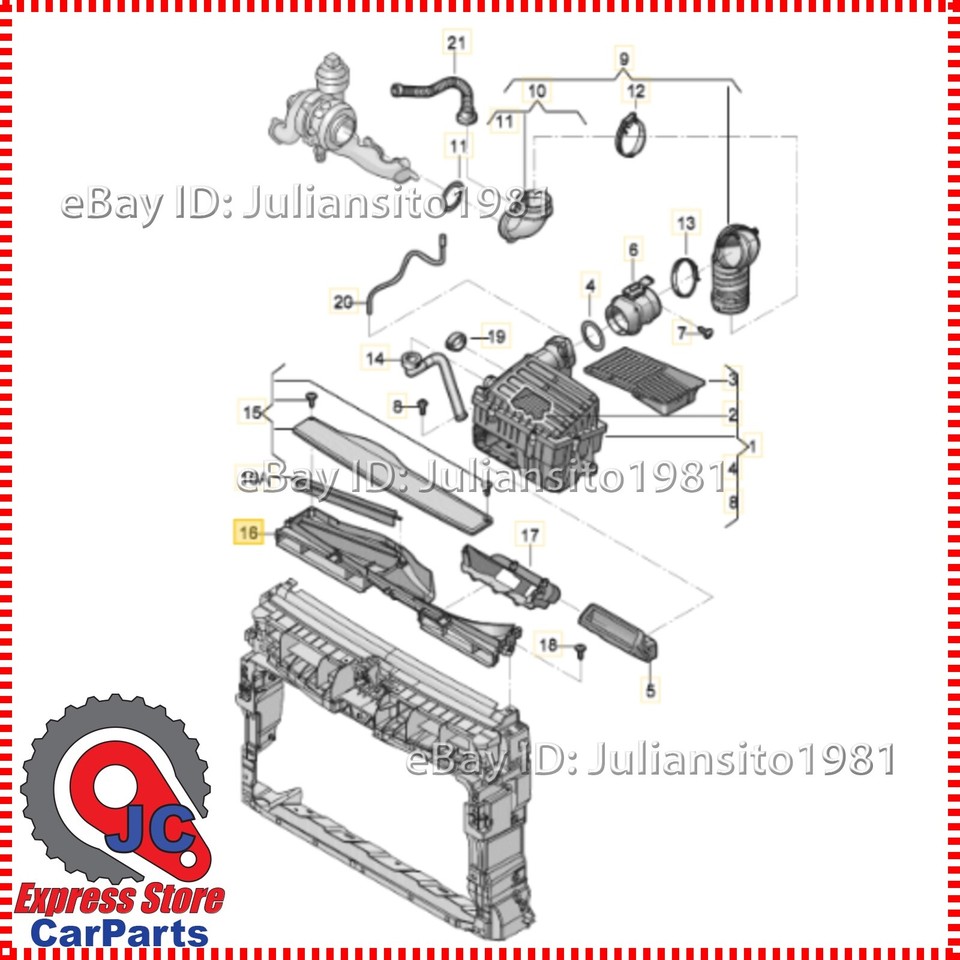 5QM129254 VOLKSWAGEN GENUINE OEM TIGUAN UPPER AIR DUCT VENT GUIDE | eBay