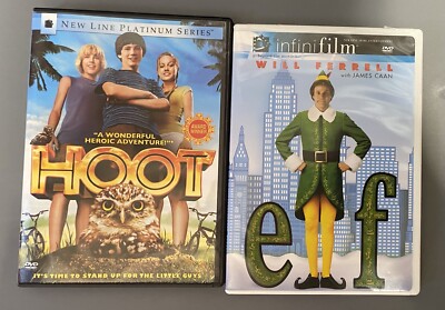 Elf (DVD 2003) & Hoot (DVD) Movies Both CIC Humor Family Christmas Good ...