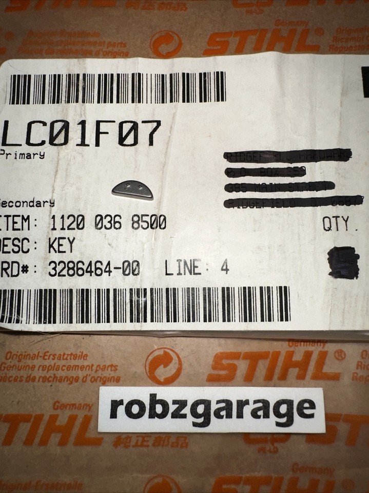 STIHL FLYWHEEL KEY 1120-036-8500 009 020T 038 041 051 064 066 076 084 ...