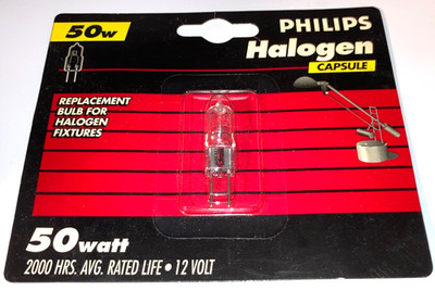 PHILIPS HALOGEN CAPSULE 50W 12V T4 BC50W REPLACES Q50T4/CL LIGHT BULB ...