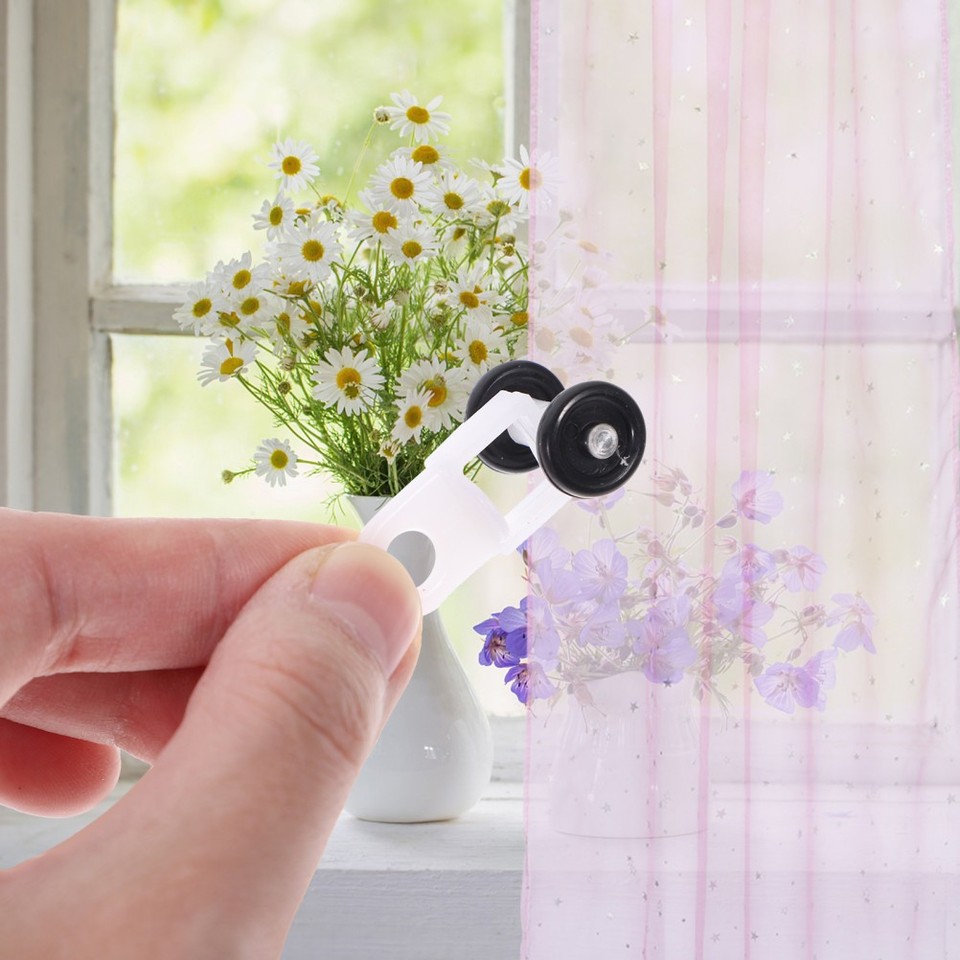 100 Pcs Curtain Track Accessories Pulley Curtains Curved Sliding Wheel ...