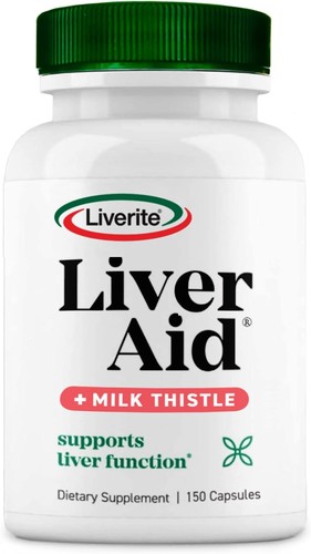 Liverite Liver Aid With Milk Thistle 150 Capsules, Support, Liver ...
