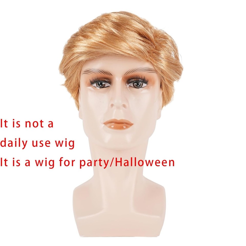 Funny Celebrity Wig - Presidential Candidate Donald Trump wig with pin ...