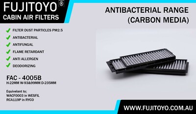 *FUJITOYO*CARBON Cabin Air Filter ( WACF0003/ RCA119P ) suit MAZDA FAC ...