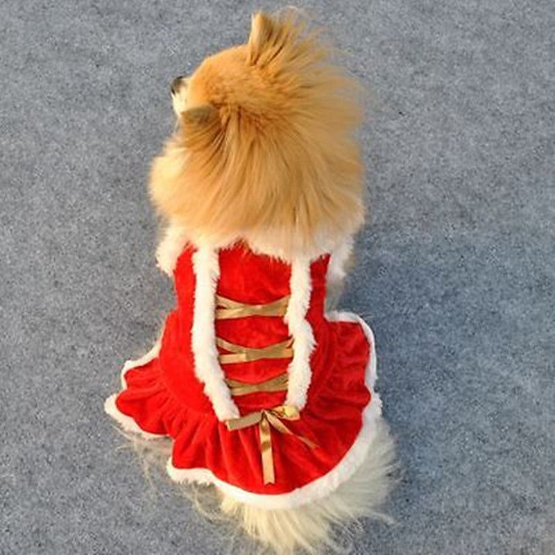 Pet Dog Puppy Santa Shirt Christmas Clothes Costumes Warm Jacket Coat ...