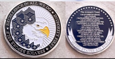 Air Force Challenge Coin Eagle-Pilot Oath Airman's Creed Military Gift ...