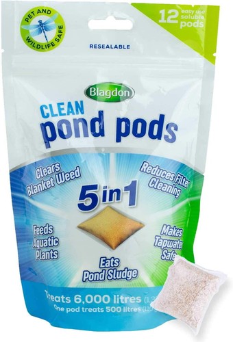 BLAGDON CLEAN POND PODS 5 IN 1 EASY USE POND TREATMENT KOI SLUDGE ...